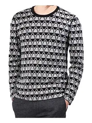 LANVIN Jacquard Crewneck Sweater - Black