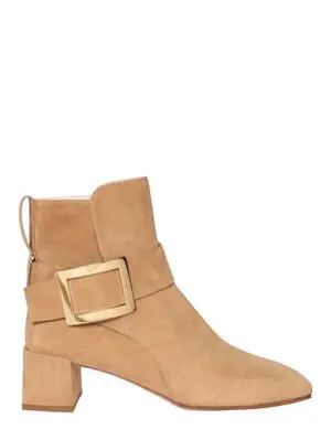ROGER VIVIER Roger Vivier City Suede Ankle Boots With Metal Buckle