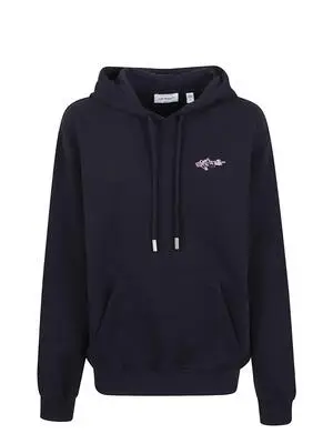 Off-White Logo Printed Drawstring Hoodie - Black