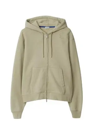 Burberry Burberry EKD Cotton Zip-Up Hoodie Moss