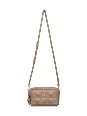 Dior Logo Quilted Shoulder Bag - Brown