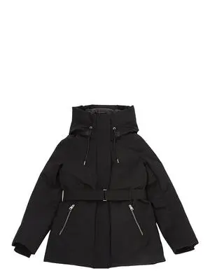 Mackage Hooded Belted Down Jacket - Black