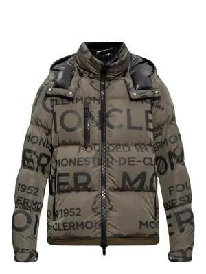 Moncler Logo-print Padded Jacket With Removable Hood - Green
