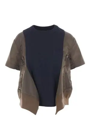 Sacai Paneled Crewneck T-shirt - Black