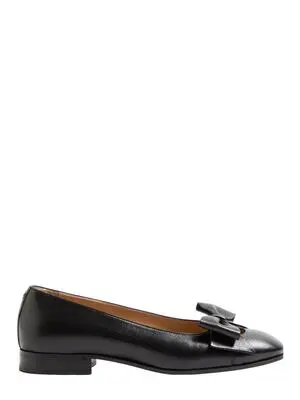 VALENTINO Valentino Kidskin Ballerina Flats With Bow Detailing