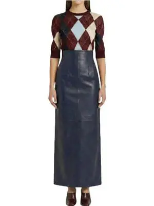 Khaite Loxley Leather A-line Skirt - Black
