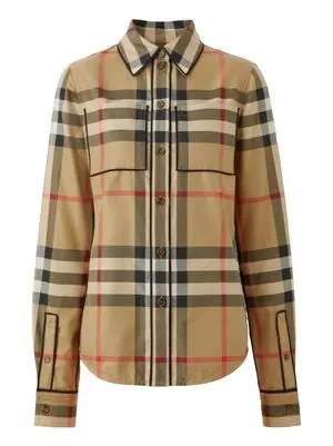 BURBERRY Burberry Exaggerated Checked Long-Sleeve Shirt