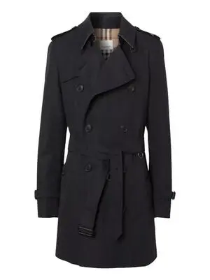 Burberry Burberry Cotton Gabardine Trench Coat Blue