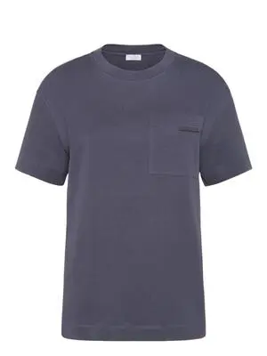 Brunello Cucinelli Shiny Tab Crewneck T-shirt - Gray