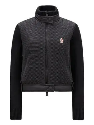 Moncler Wool Zip-up Cardigan - Black