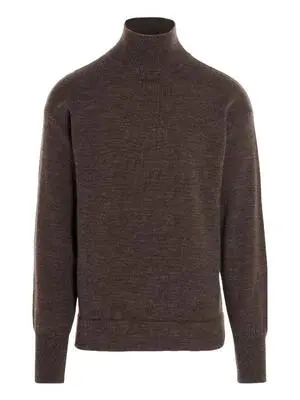 MAISON MARGIELA Roll Neck Knit Jumper - Brown