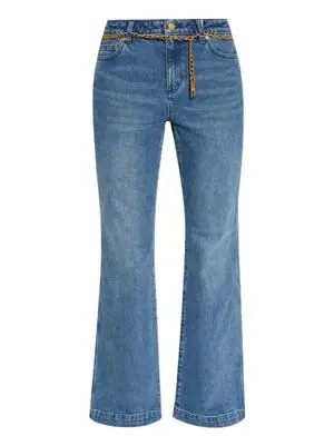 Michael Kors Chain-embellished Flare Jeans - Blue