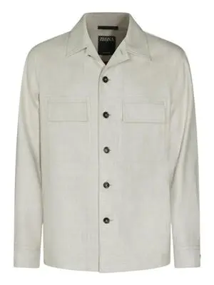 Zegna Button-up Overshirt - White