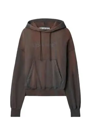 Off-White Logo Print Hoodie - Black