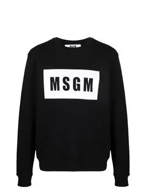 MSGM Logo-print Cotton Sweatshirt - Black