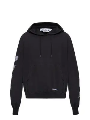 Off-White Embroidered Diagonal Stripe Hoodie - Black