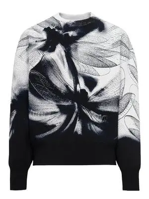 Alexander McQueen Graphic Print Crewneck Sweater - Black