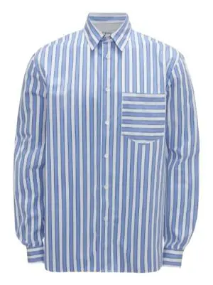 J.W.ANDERSON Jw Anderson Patchwork Striped Classic Shirt - Blue