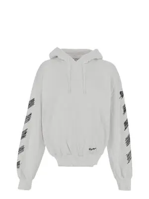 Off-White Logo Detailed Drawstring Hoodie - White