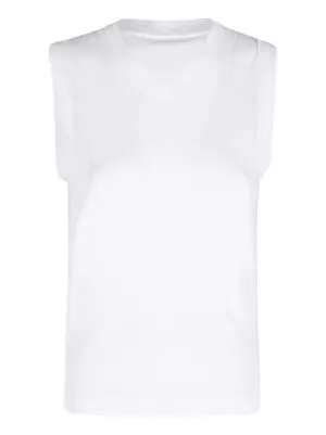 Vince Sleeveless V-neck Tank Top - White