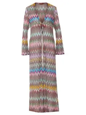Missoni Chevron Long-sleeve Knitted Dress - Multicolor
