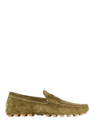 TOD'S Gommino Suede Loafers - Green