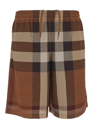 Burberry Checked Drawstring Shorts - Brown