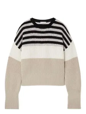 BRUNELLO CUCINELLI Brunello Cucinelli Striped Knitted Jumper With Sequin Embellishments