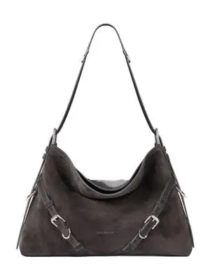 Givenchy Givenchy Medium Voyou Suede Bag Dark Gray