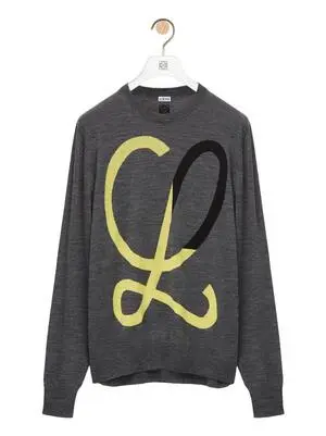 Loewe L Intarsia Wool Sweater - Gray