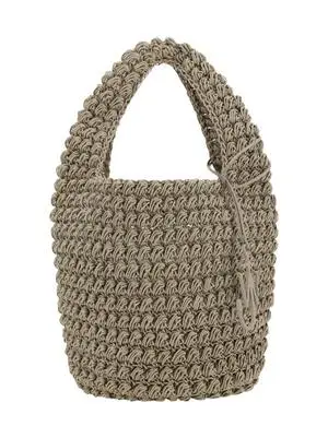 J.W.ANDERSON J.W.Anderson Logo Charm Popcorn Large Basket Bag