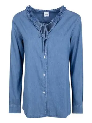 Aspesi Tie-neck Long-sleeved Shirt - Blue