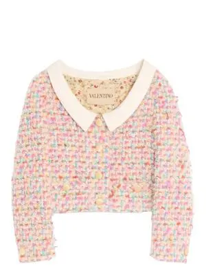 VALENTINO Valentino Candy Tweed Jacket With Crepe Collar