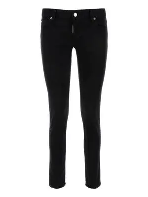 Dsquared2 Logo Patch Straight Leg Jennifer Jeans - Black