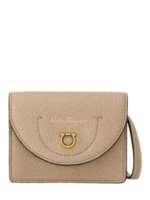 FERRAGAMO Flip Shoulder Bag With Logo - Nude