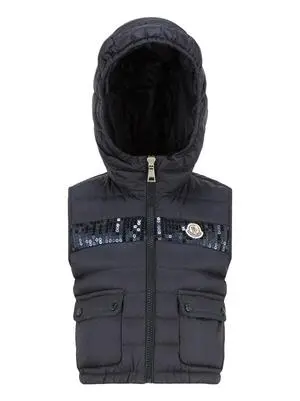 Moncler Padded Gilet With Sequin Detail - Midnight Blue