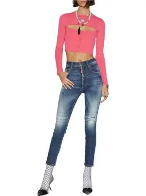 Dsquared2 Mid-rise Slim-fit Distressed Jeans - Multicolor