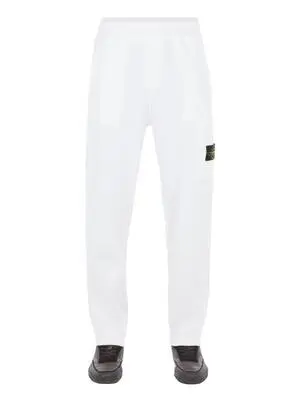 Stone Island Logo Sweatpants - White