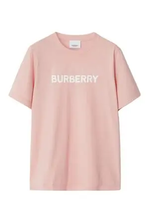 Burberry Logo Print Cotton T-shirt - Pink