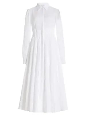 Gabriela Hearst Dewi Midi Shirt Dress - White