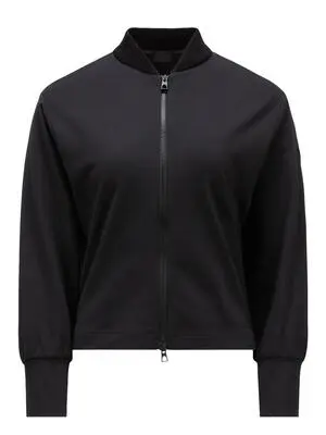 Moncler Zip-up Logo Patch Sweatshirt - Black