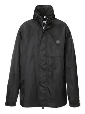 Burberry Logo Zip Up Casual Jacket - Black