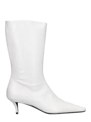 JIL SANDER Zippered Mid Calf Boots - White