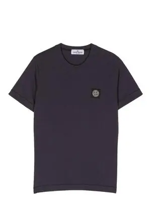 Stone Island Logo Patch Short Sleeve T-shirt - Dark Blue