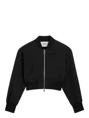 Ami Zip-up Padded Bomber Jacket - Black