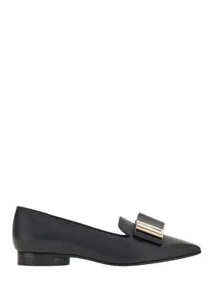 FERRAGAMO Double-bow Slip-on Loafers - Black