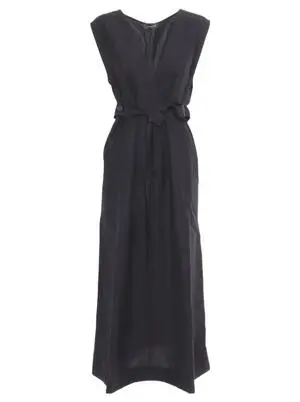 Fabiana Filippi Sleeveless V-neck Belted Dress - Black
