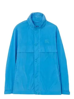 Burberry Logo Patch Hooded Jacket - Blue