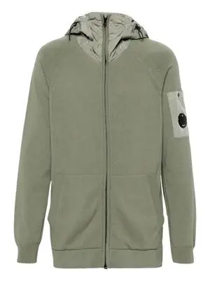 C.P. COMPANY Lens Detailed Hooded Zip-up Cardigan - Gray