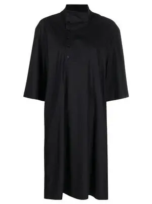 LEMAIRE High-neck Flared Cotton Dress - Black
